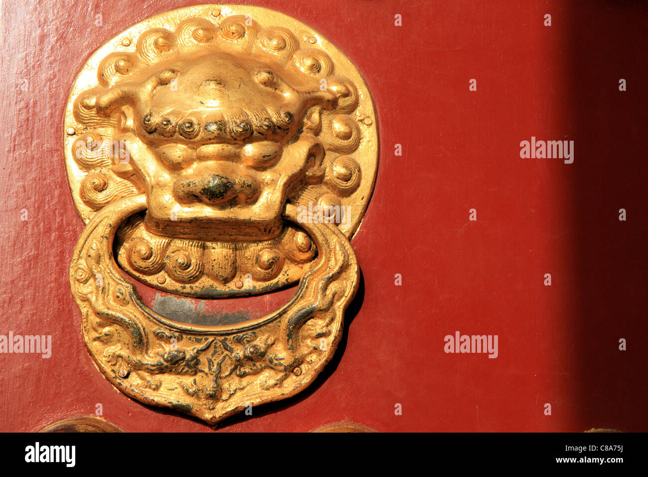Detail of a door of the forbidden city in Beijing, China Stock Photo ...