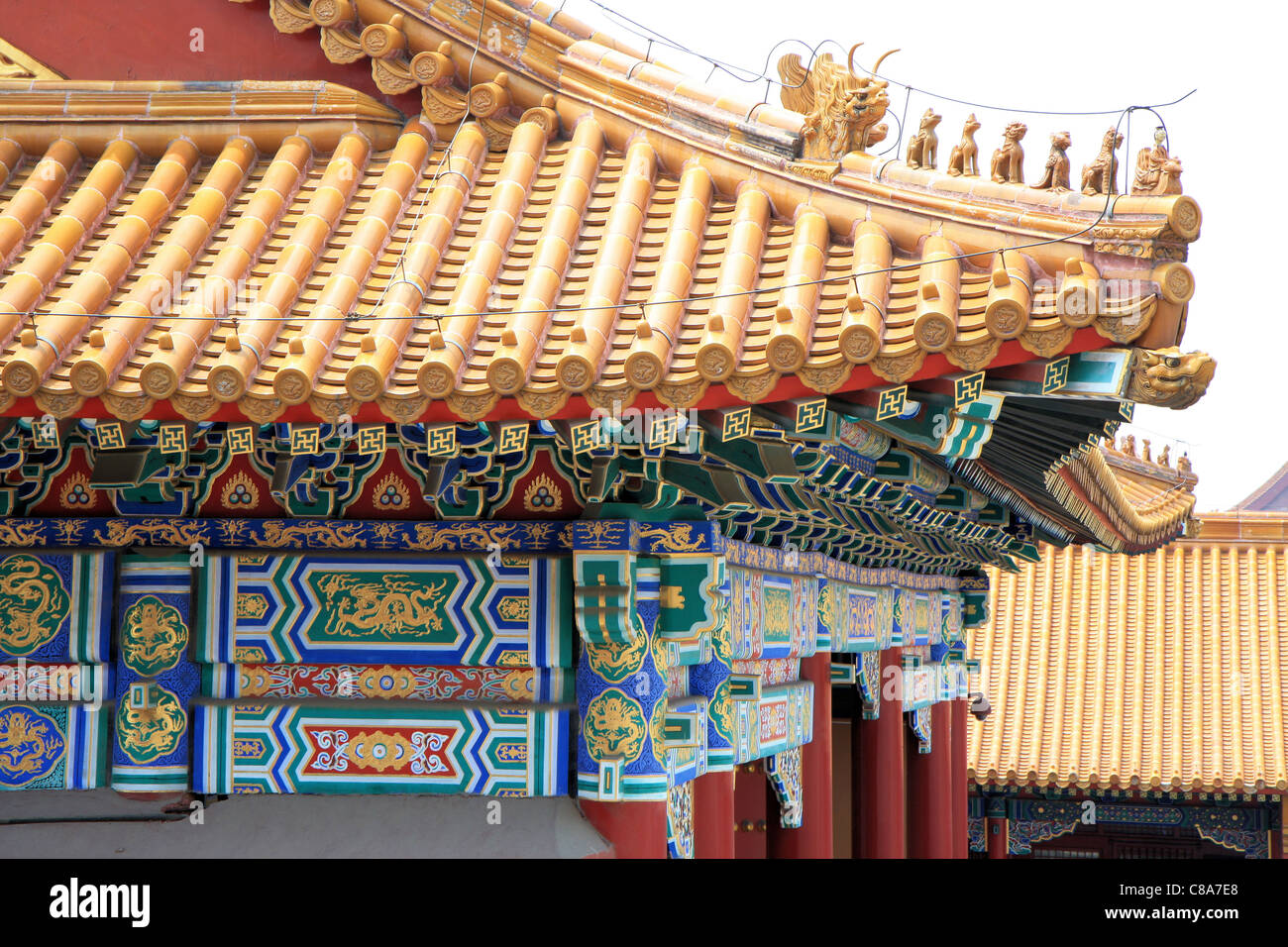 The forbidden city in Beijing, roof corner detail, China Stock Photo ...