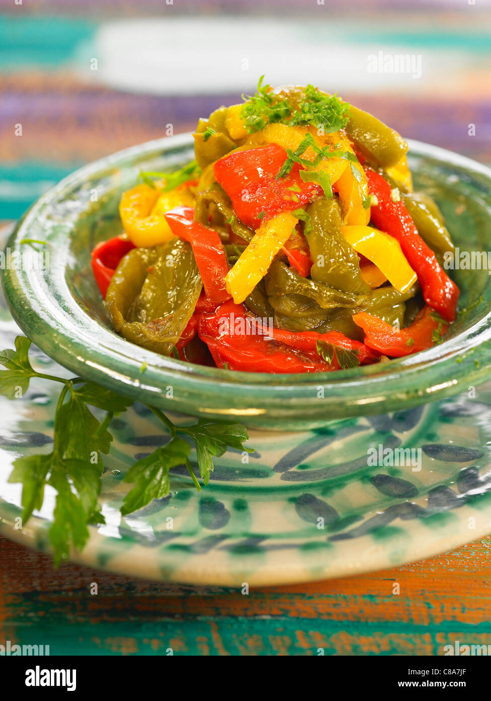 Three pepper salad Stock Photo - Alamy
