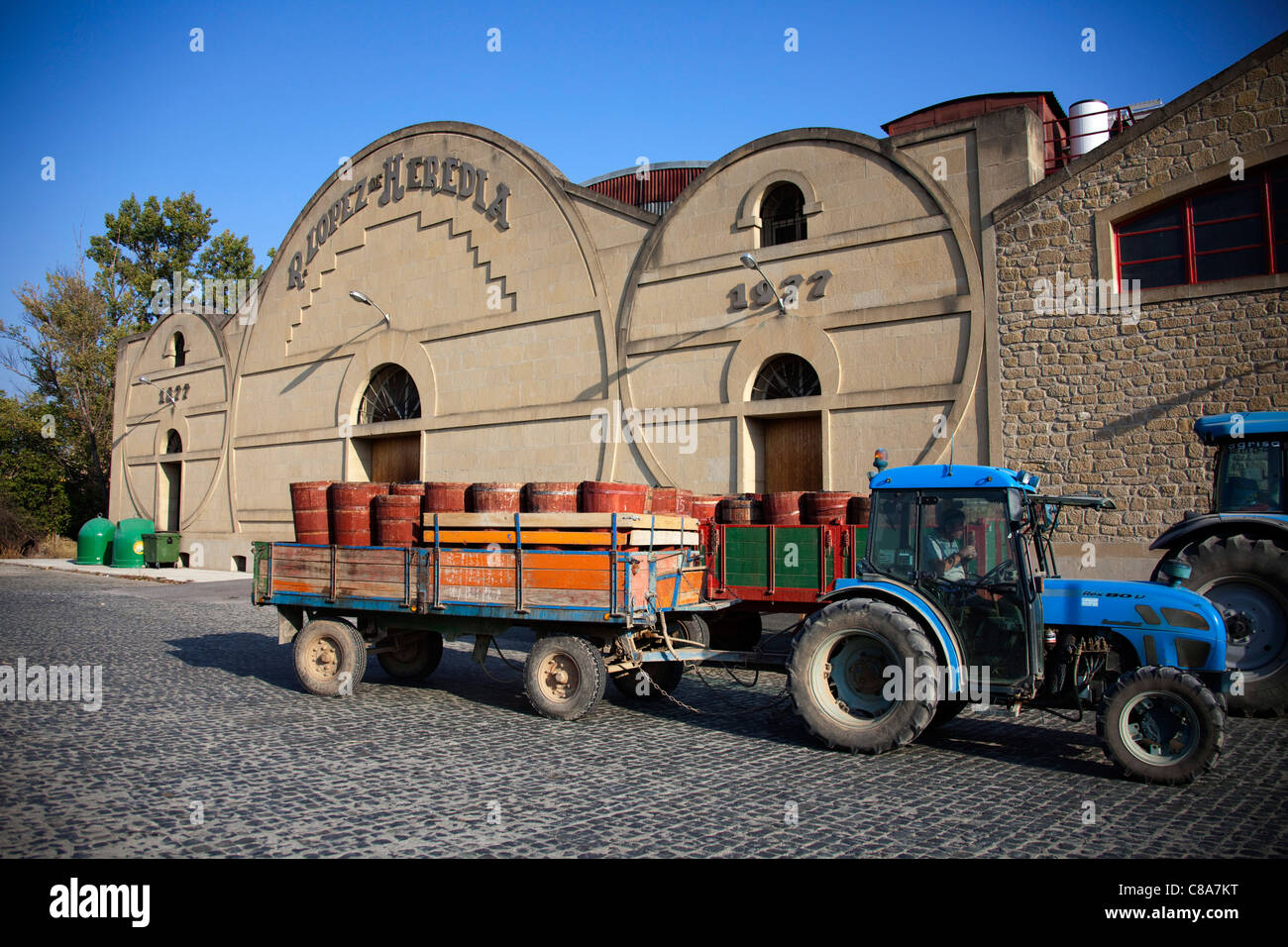 Lopez de Heredia Tractor with grape casks at Vina Tondonia Bodega ...