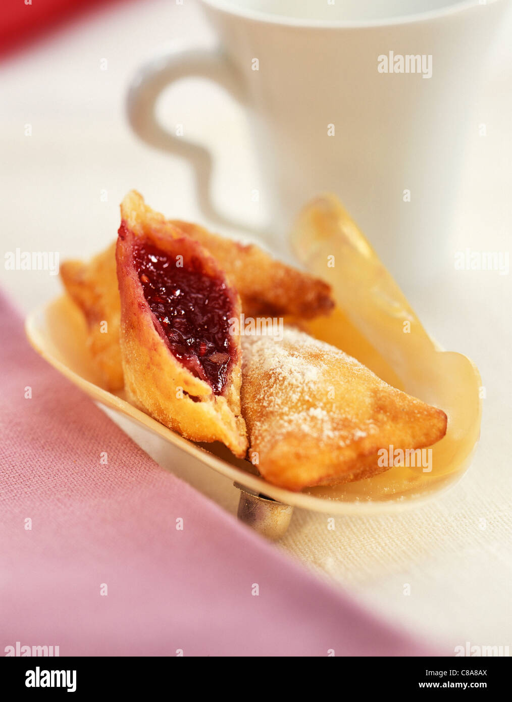 Strawberry jam rissoles Stock Photo - Alamy