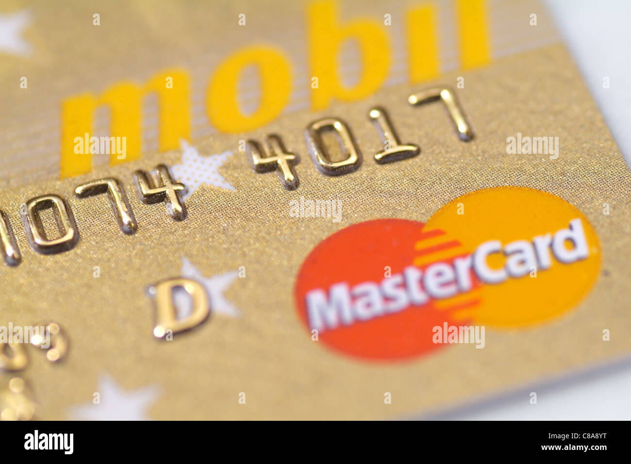 A golden MasterCard Stock Photo - Alamy
