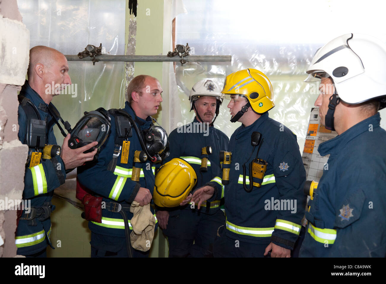 Exercise of a fire brigade hi-res stock photography and images - Alamy