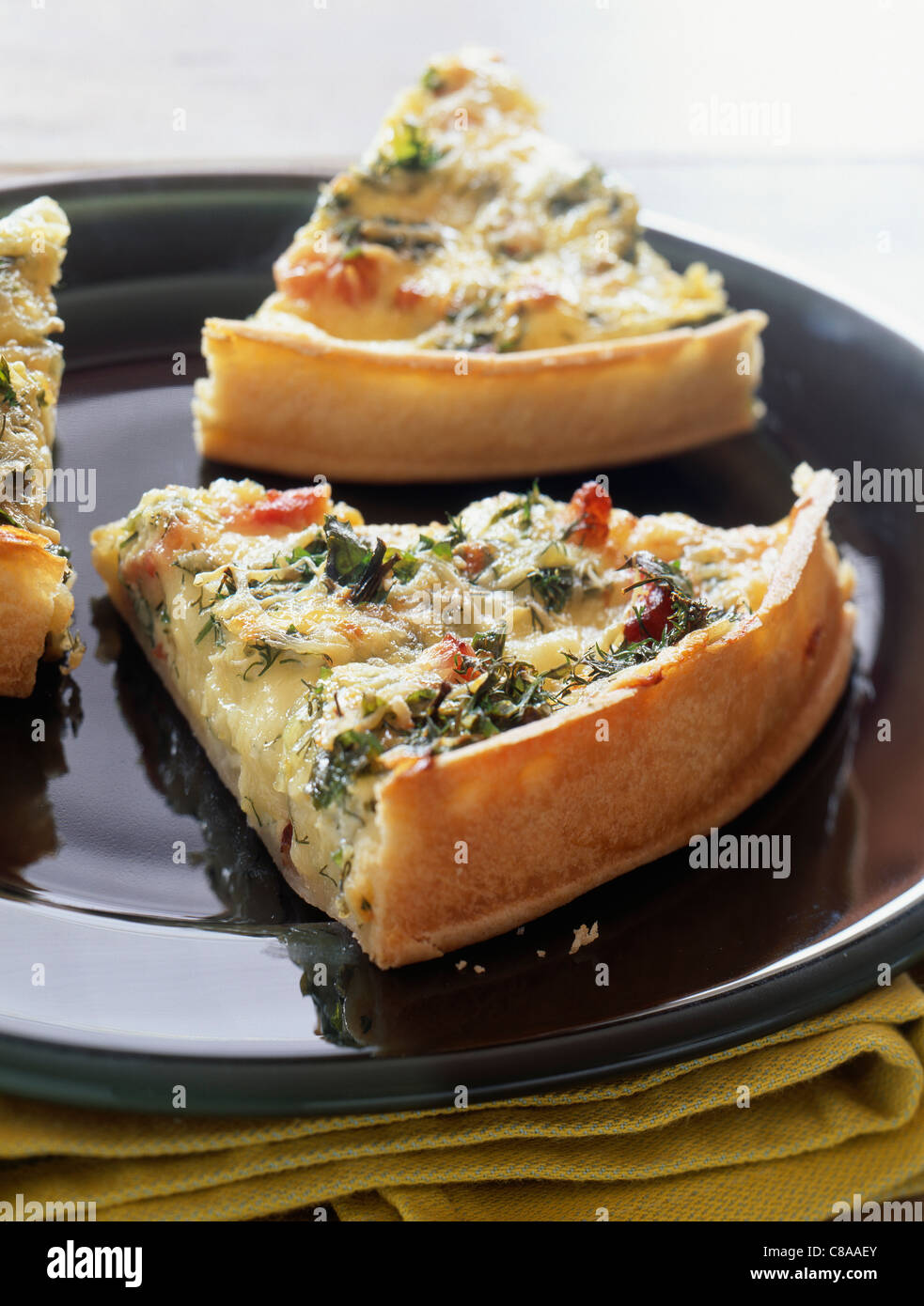 Three cheese tart Stock Photo - Alamy