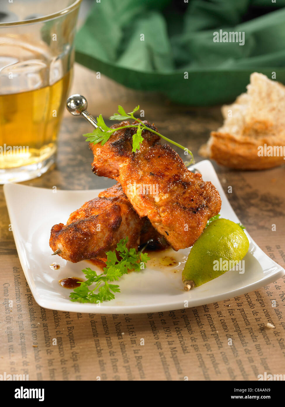 Spicy lamb brochettes Stock Photo - Alamy