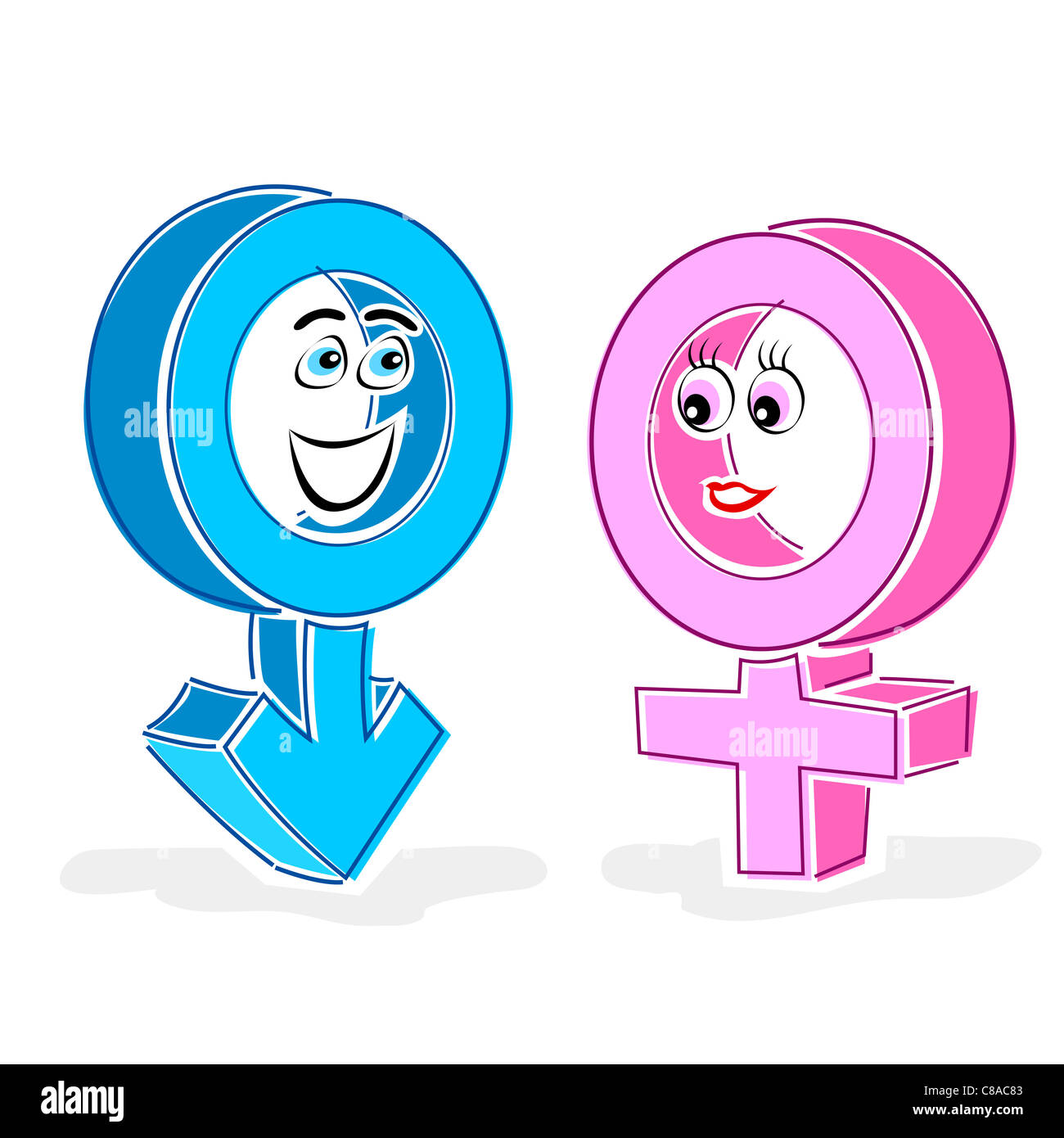 illustration of gender icons on white background Stock Photo - Alamy