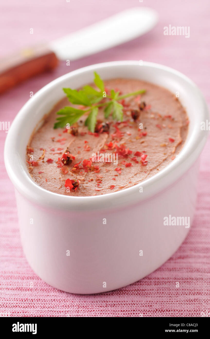 Chicken liver and pink peppercorn terrine Stock Photo - Alamy