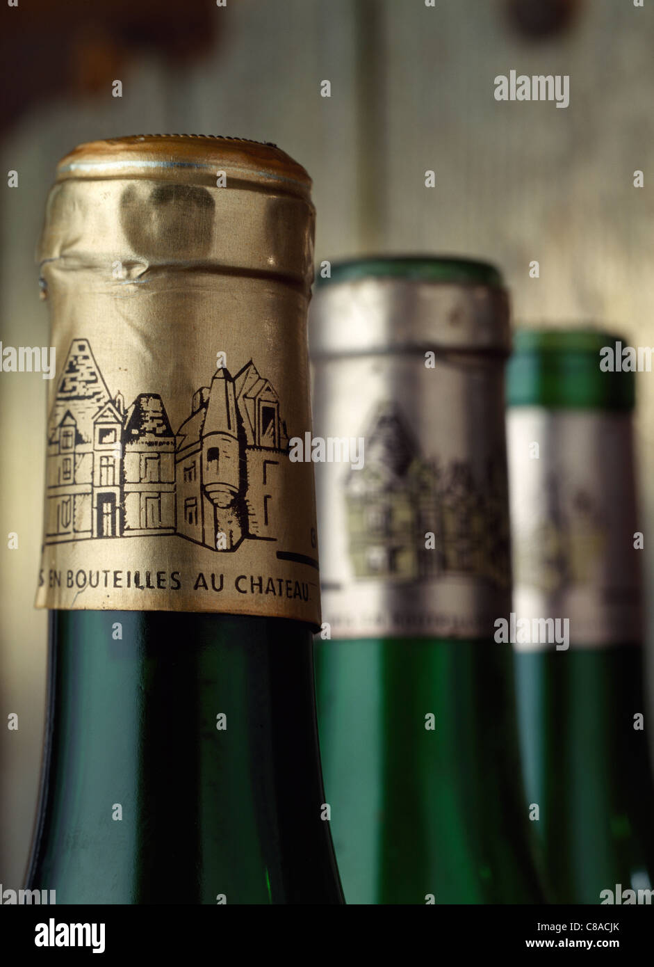 Wine bottle necks Stock Photo - Alamy