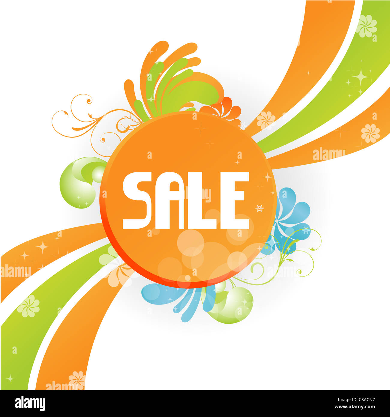 illustration of colorful floral sale sign Stock Photo - Alamy