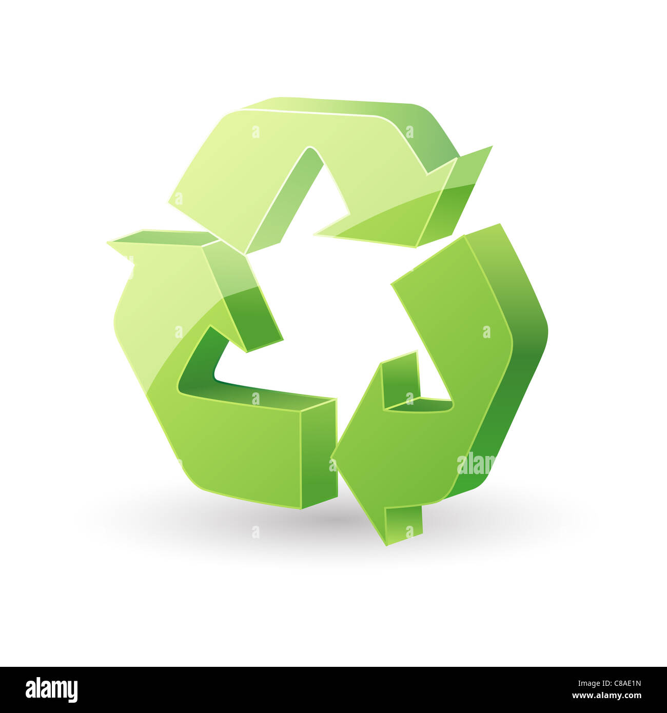 illustration of recycle arrow on white background Stock Photo - Alamy