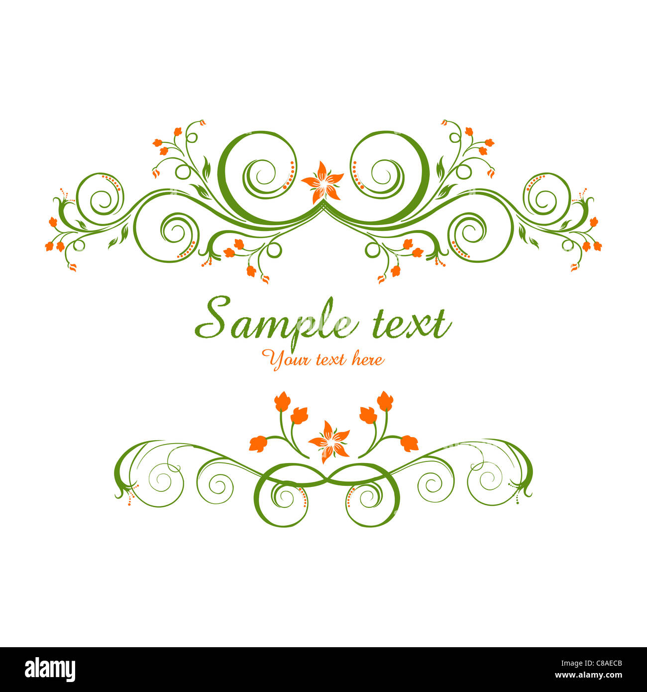 illustration of classical vector background with flower on white ...