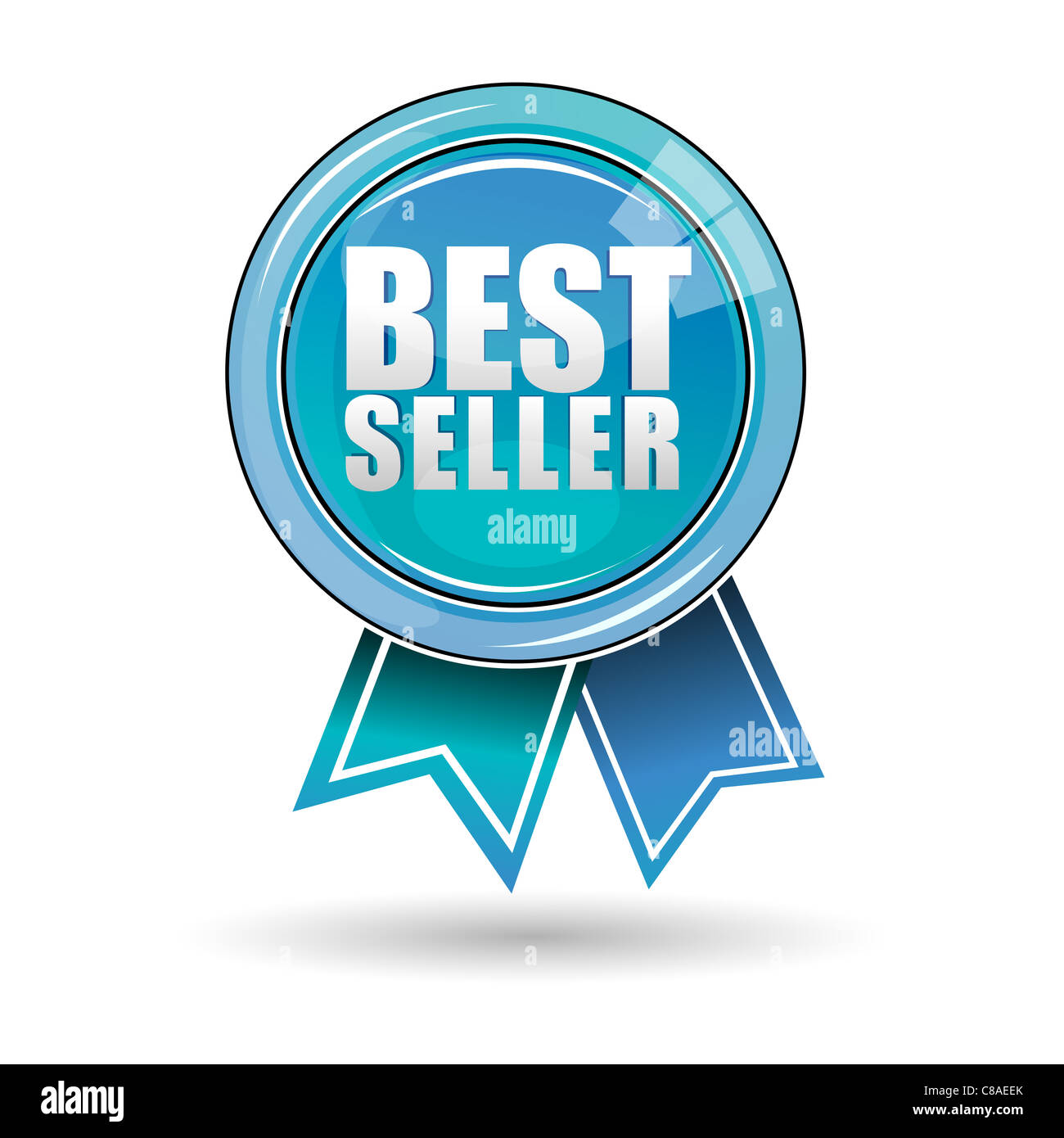 illustration of best seller label on white background Stock Photo - Alamy