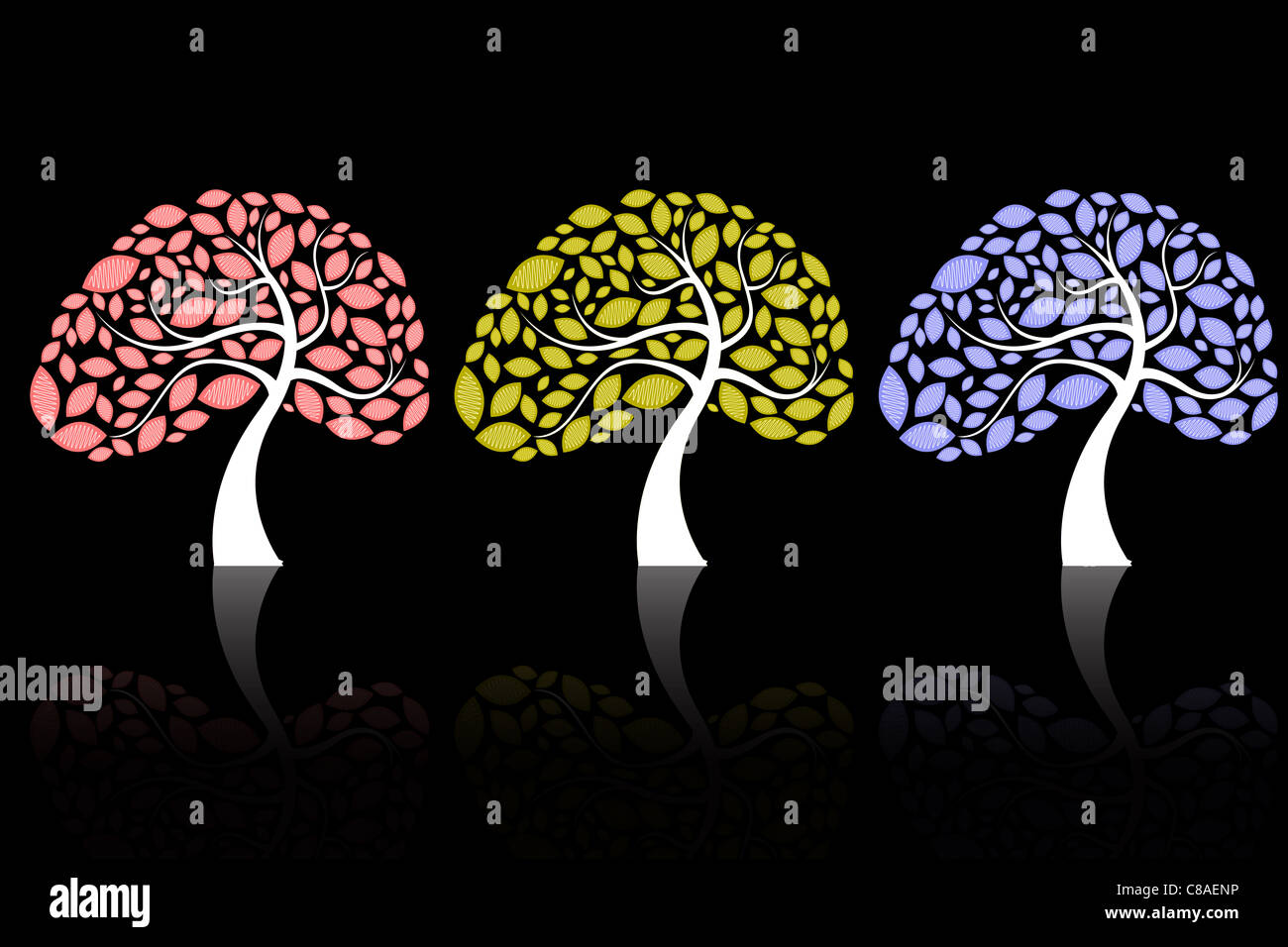 illustration of vector background with tree Stock Photo - Alamy