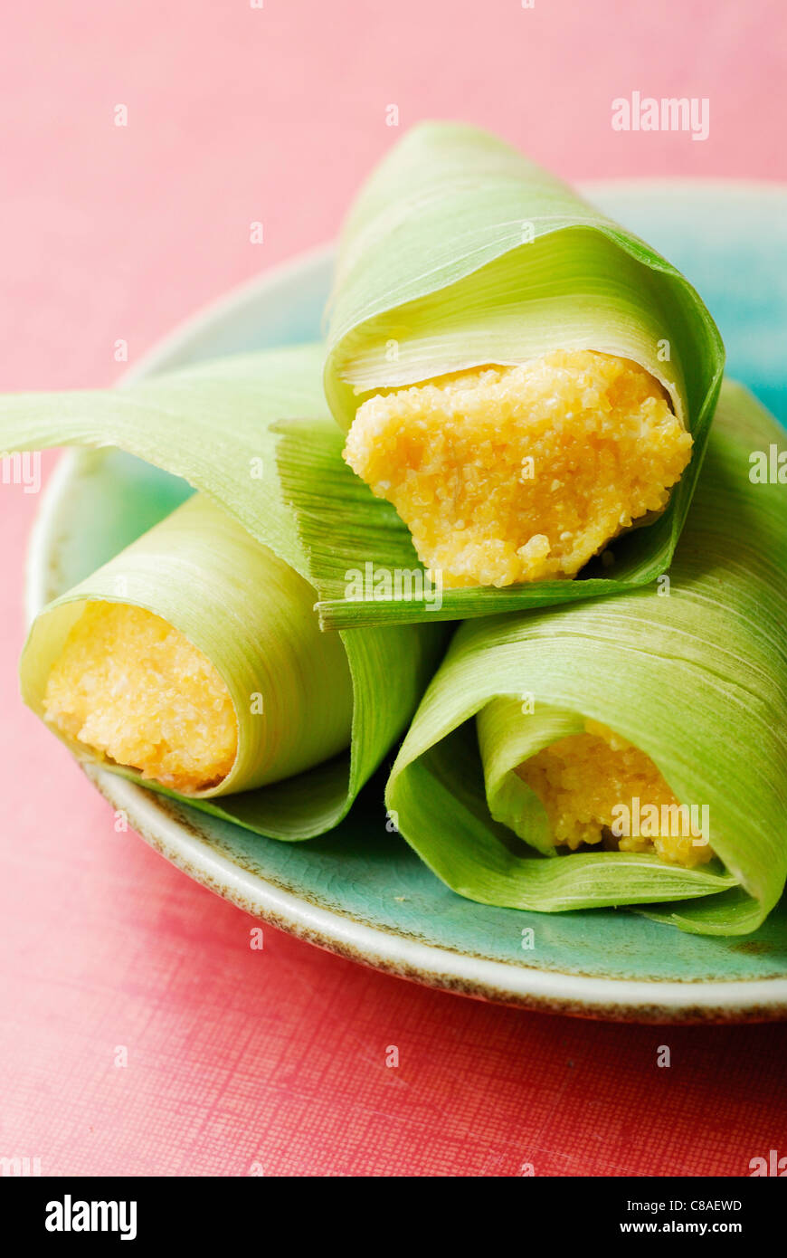 Steam-cooked pureed corn Stock Photo - Alamy