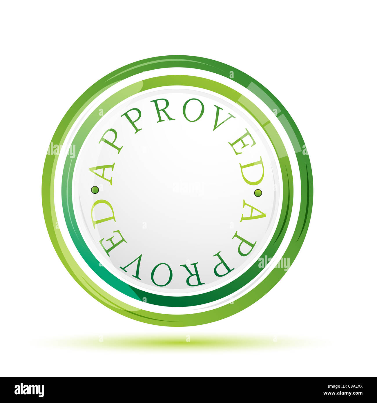 illustration of approved seal on white background Stock Photo - Alamy