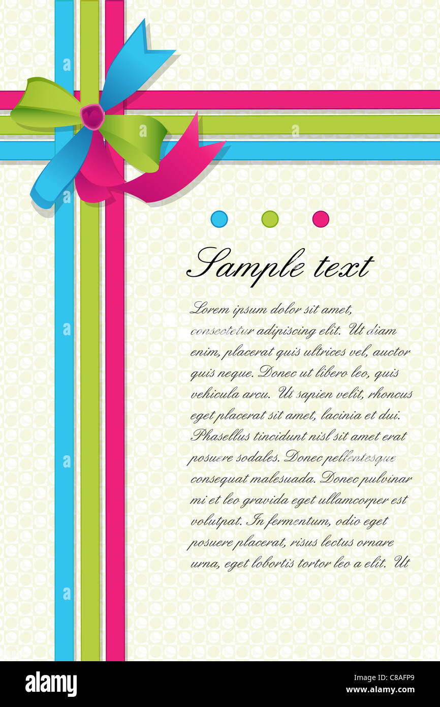 illustration of colored greeting card sample Stock Photo - Alamy