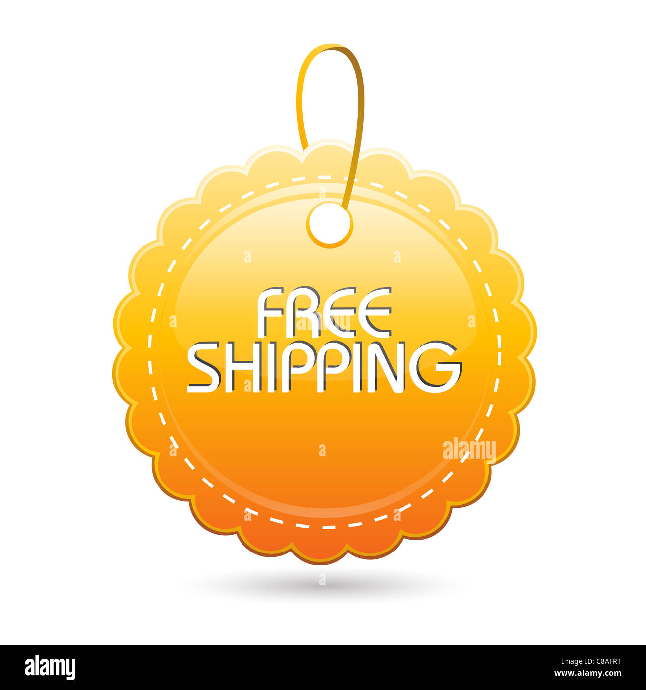 illustration of free shipping tag on white background Stock Photo - Alamy