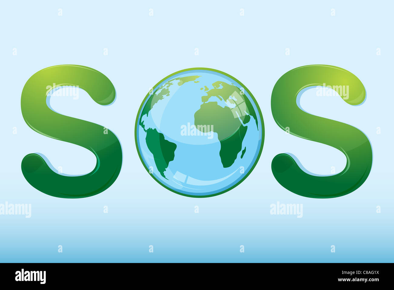 illustration of sos with globe on white background Stock Photo - Alamy