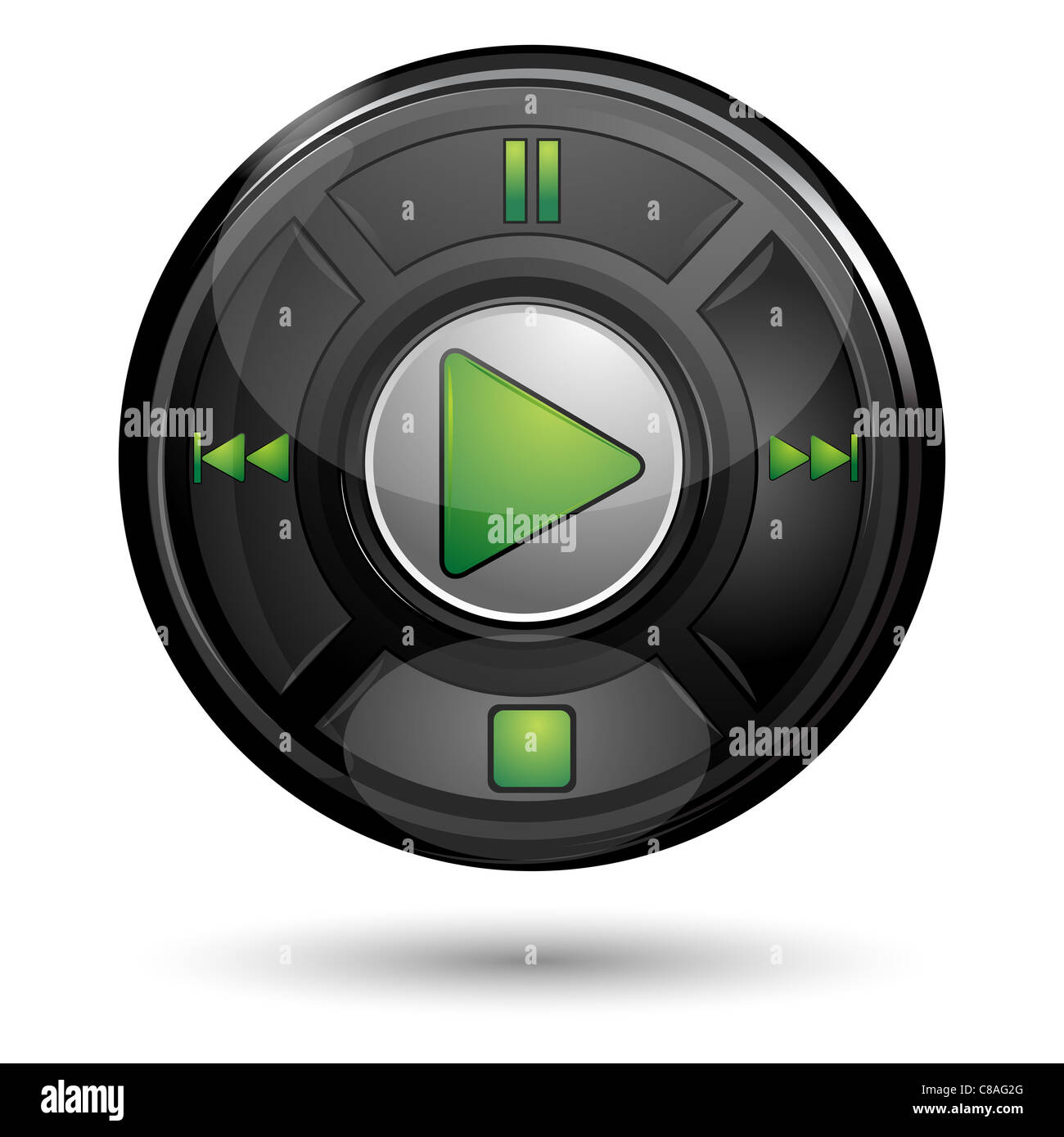 illustration of play button on white background Stock Photo - Alamy