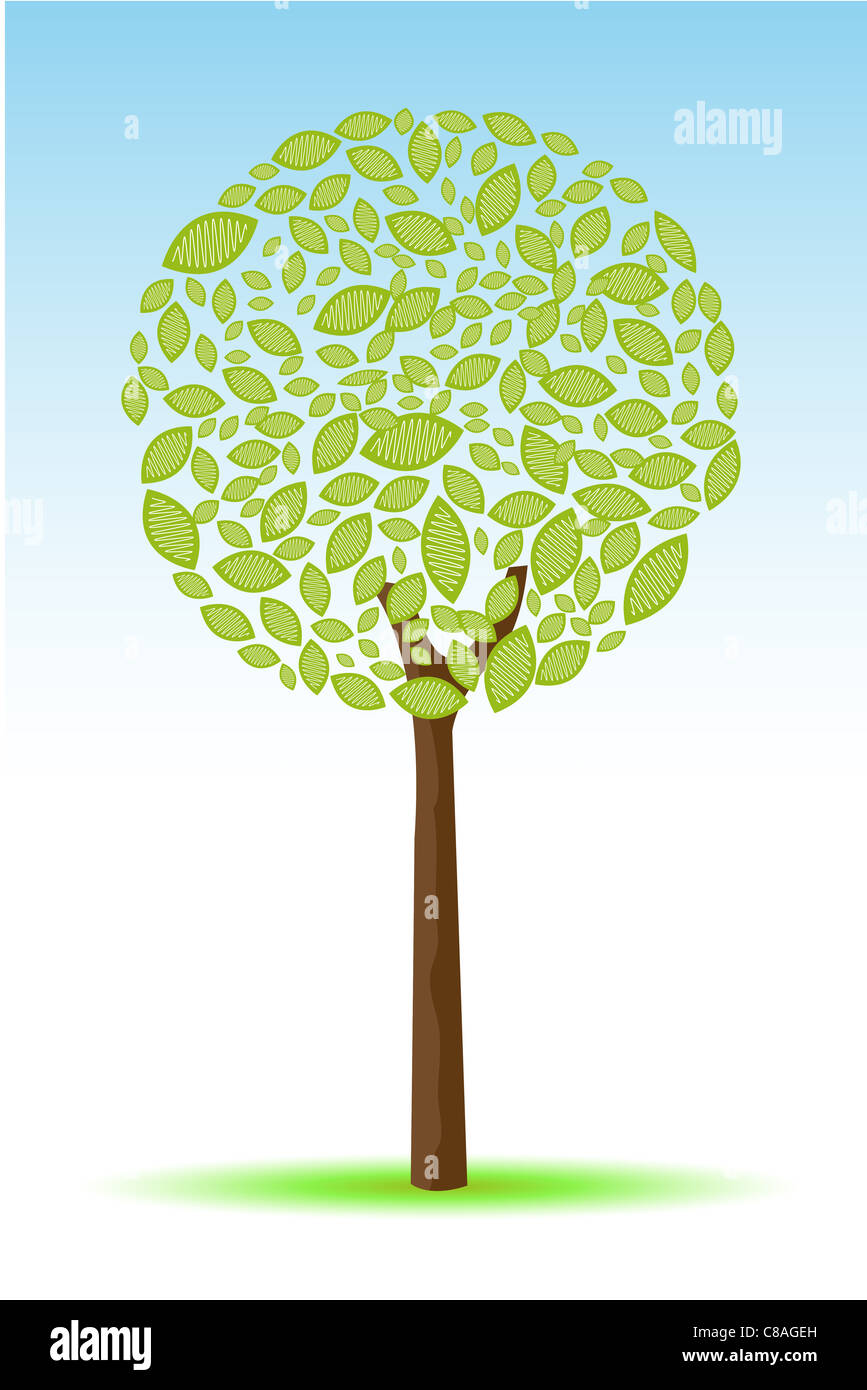 illustration of sketchy tree Stock Photo - Alamy