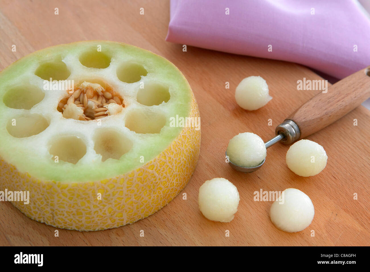 Making melon balls hi-res stock photography and images - Alamy