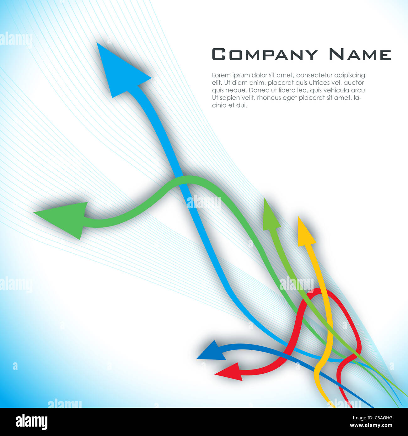 illustration of business card with multicolored arrows Stock Photo - Alamy