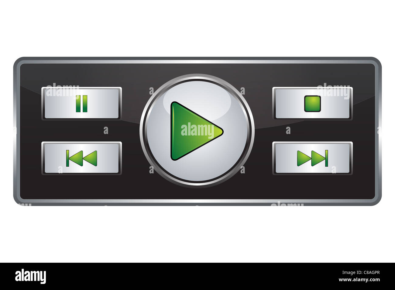 illustration of start button on white background Stock Photo - Alamy