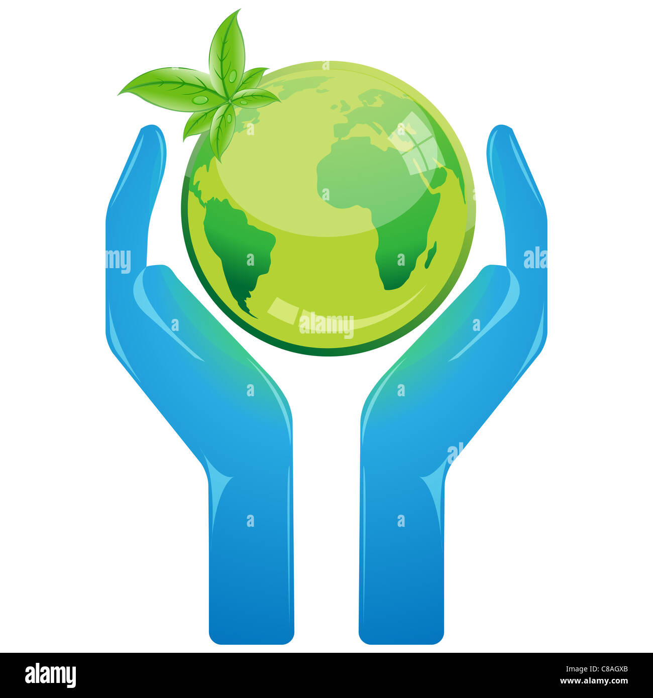 illustration of save earth on white background Stock Photo - Alamy