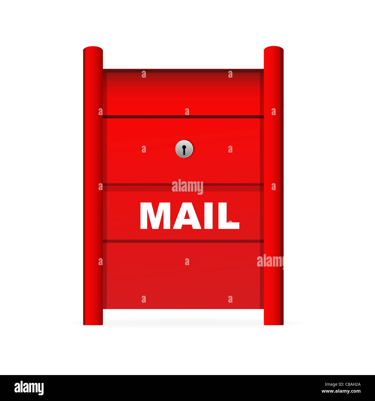 illustration of mail box on white background Stock Photo - Alamy