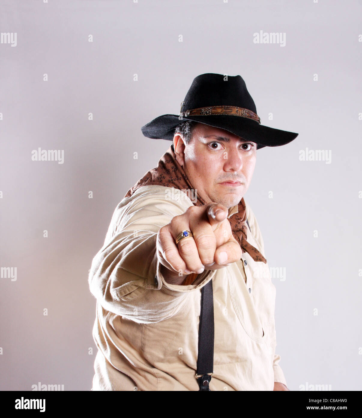 Old west cowboy hands up hi-res stock photography and images - Alamy