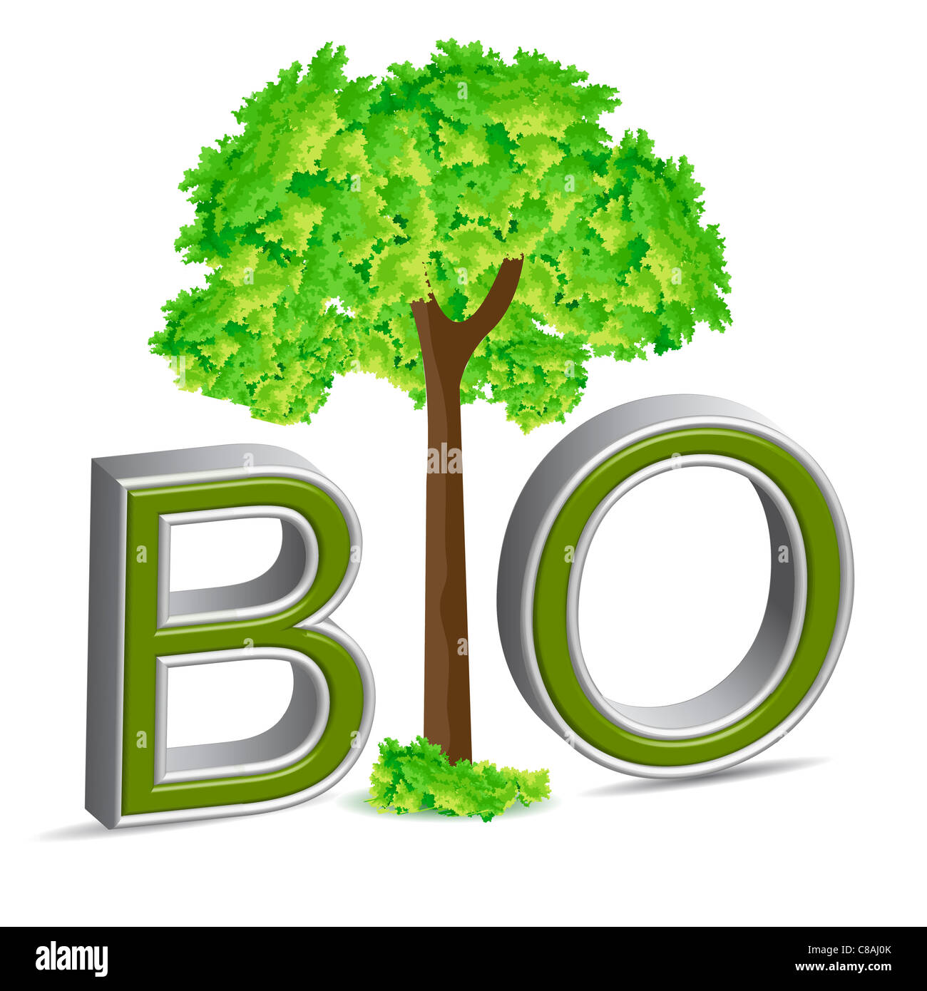 illustration of bio tree on white background Stock Photo - Alamy