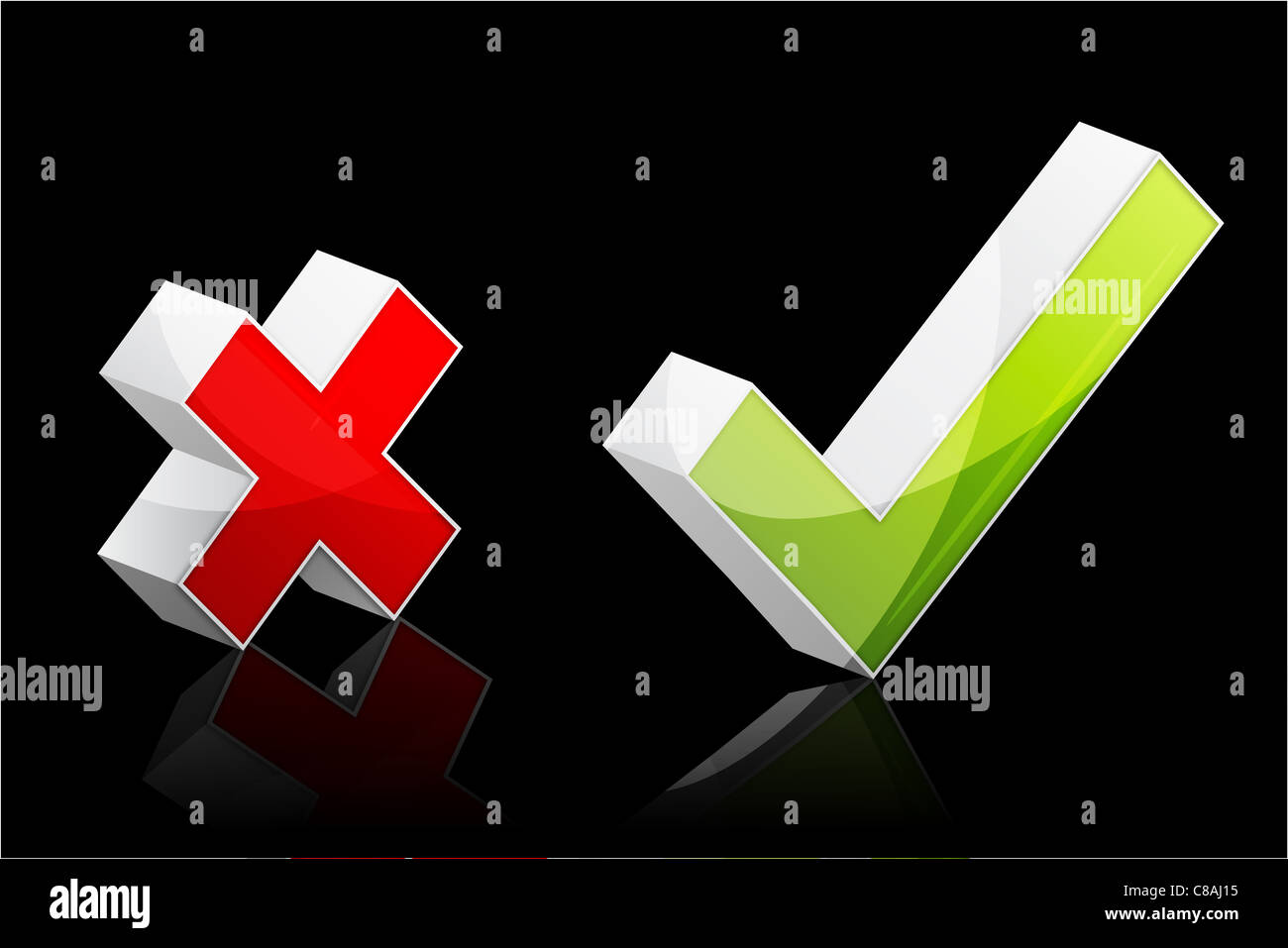 illustration of yes and no signs on white background Stock Photo - Alamy