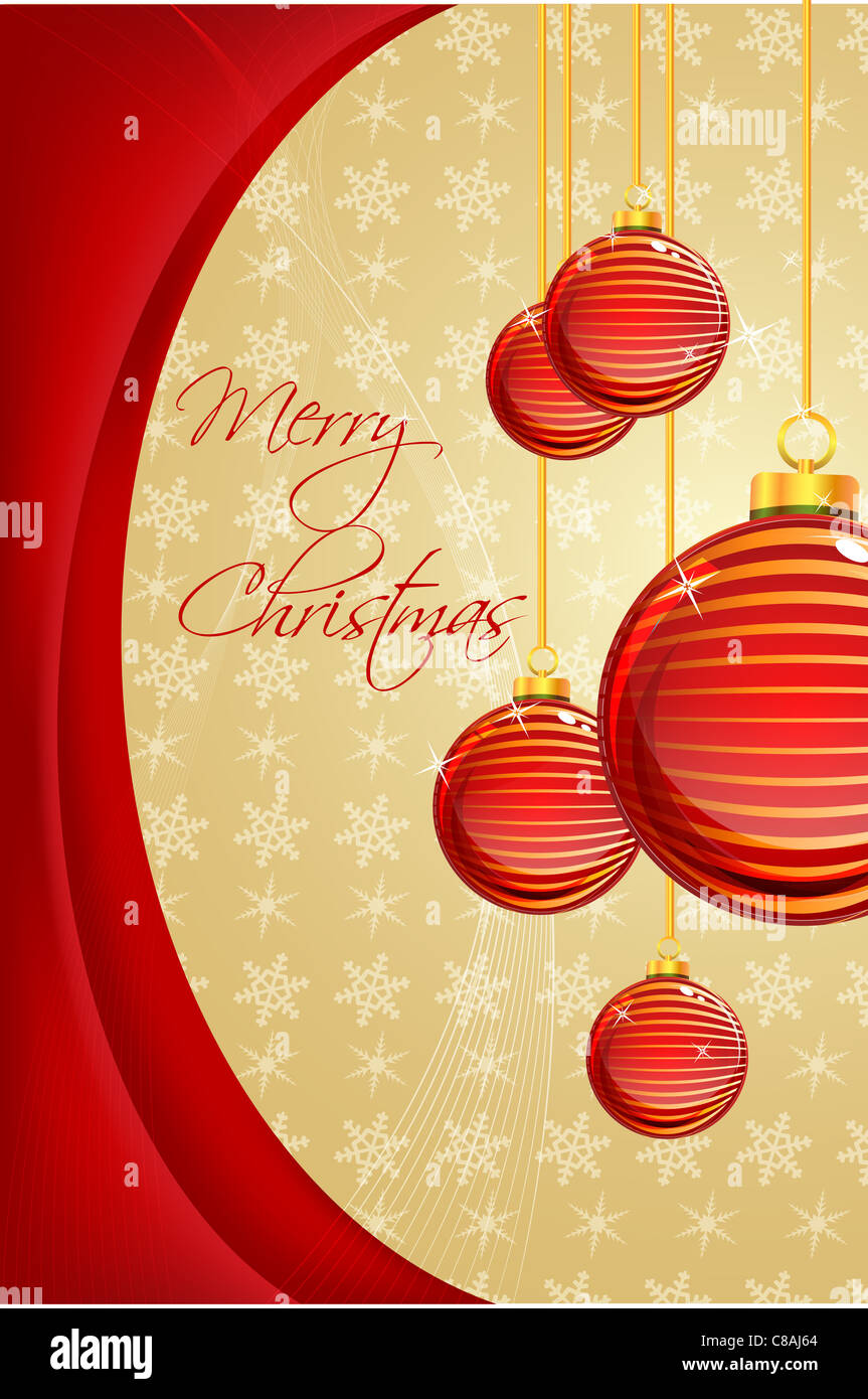 illustration of abstract merry christmas card Stock Photo - Alamy