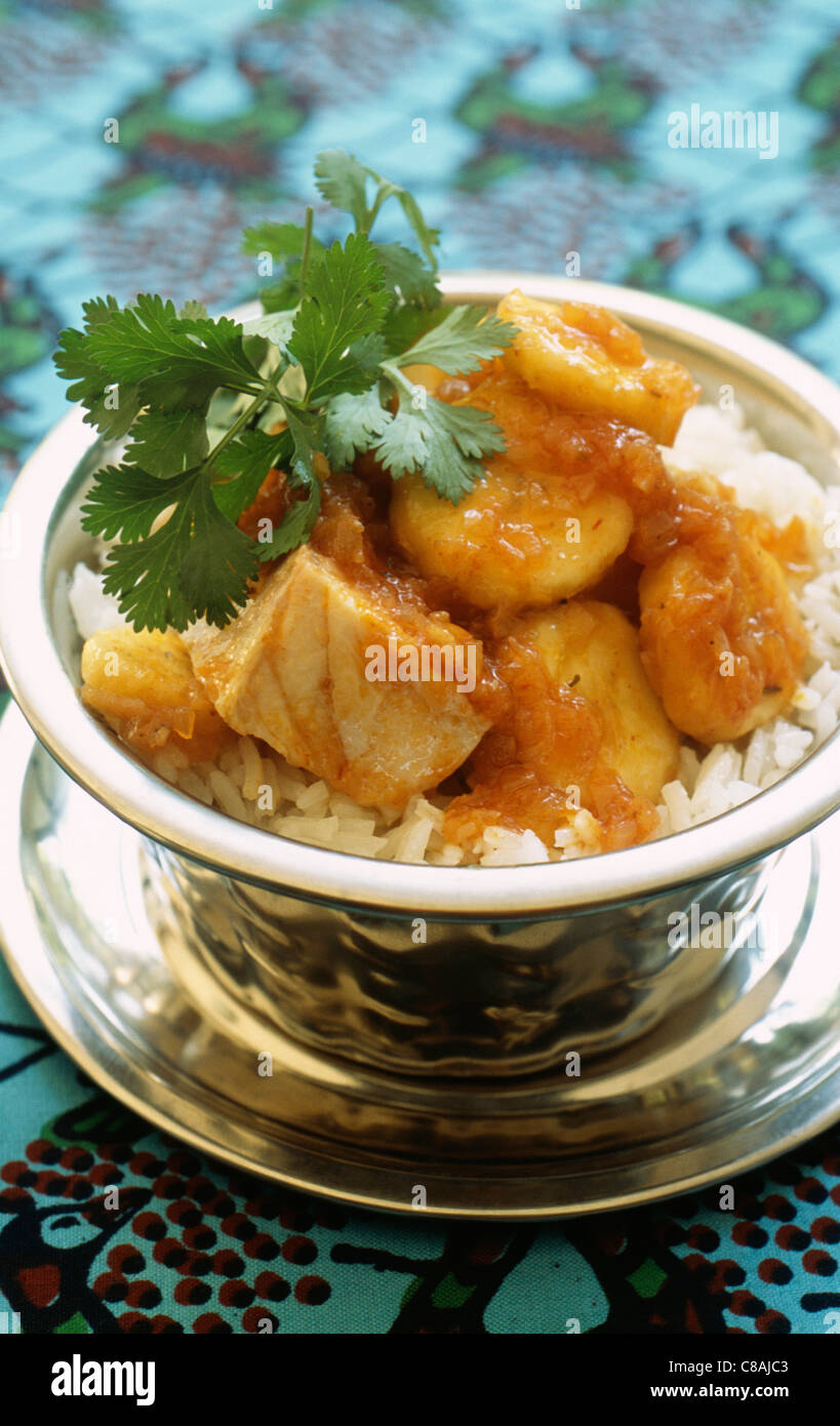 Capitaine fish and herb salad Stock Photo - Alamy