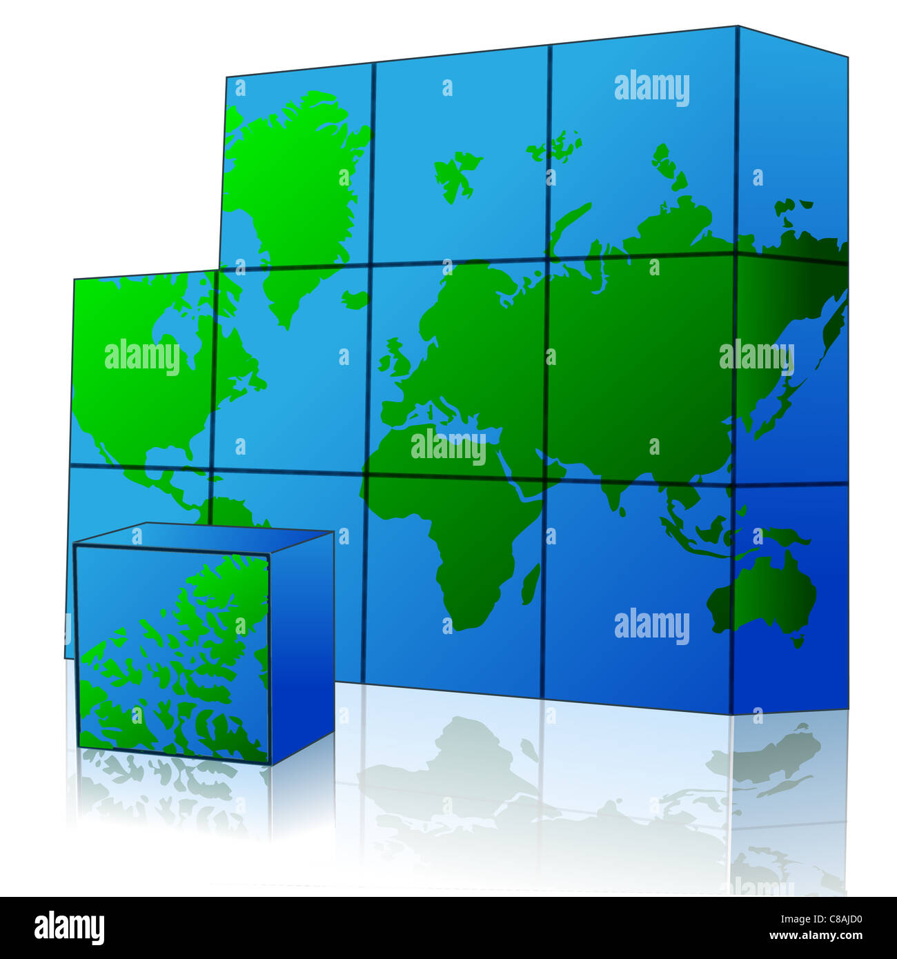 illustration of map puzzle on white background Stock Photo - Alamy