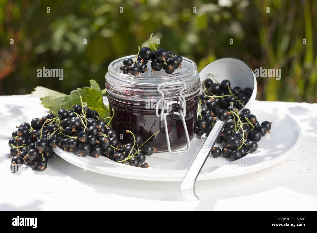 Jar of blackcurrant jam hi-res stock photography and images - Alamy