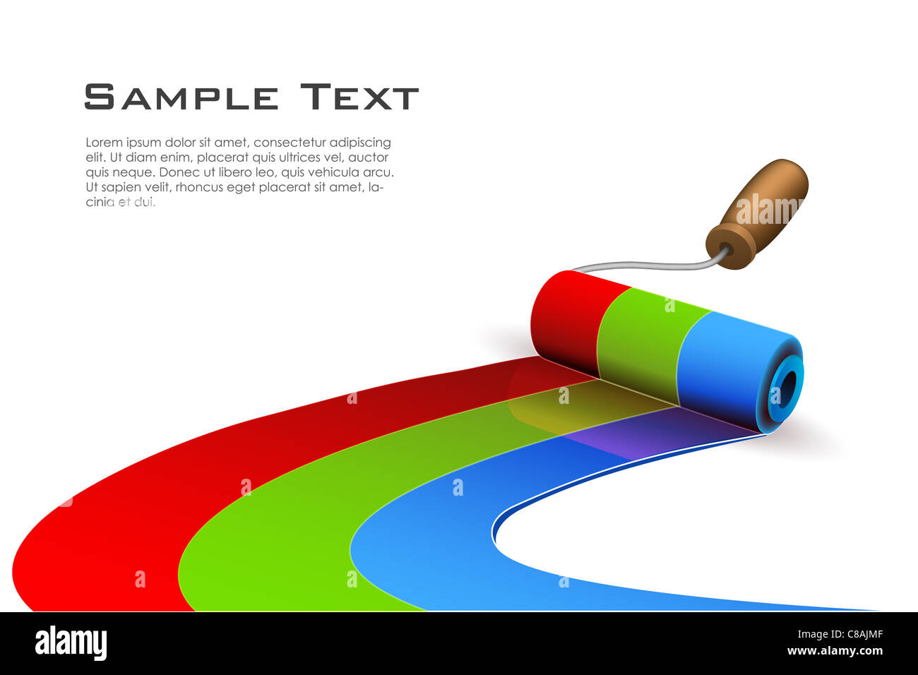 illustration of paint roller with multi colors Stock Photo - Alamy