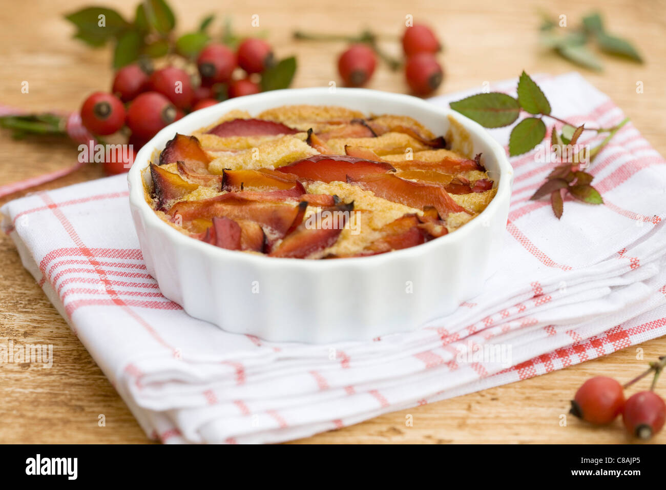 Peach batter pudding Stock Photo - Alamy