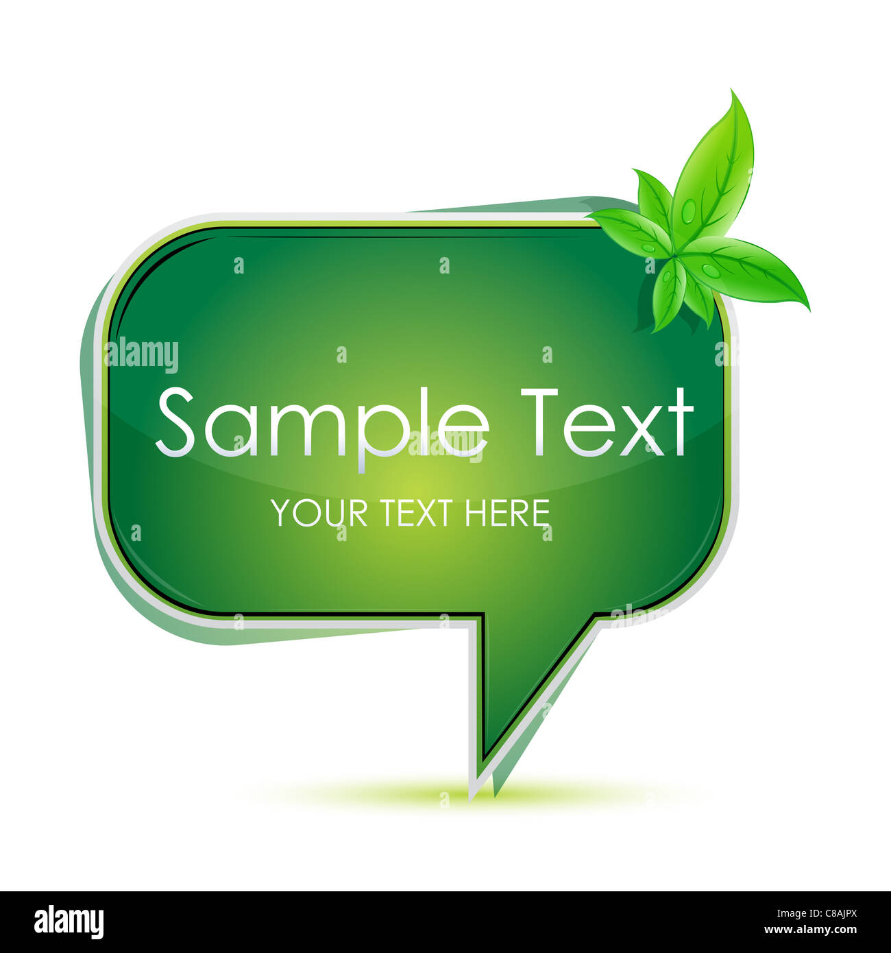 illustration of dialog bubble with leaf on white background Stock Photo ...