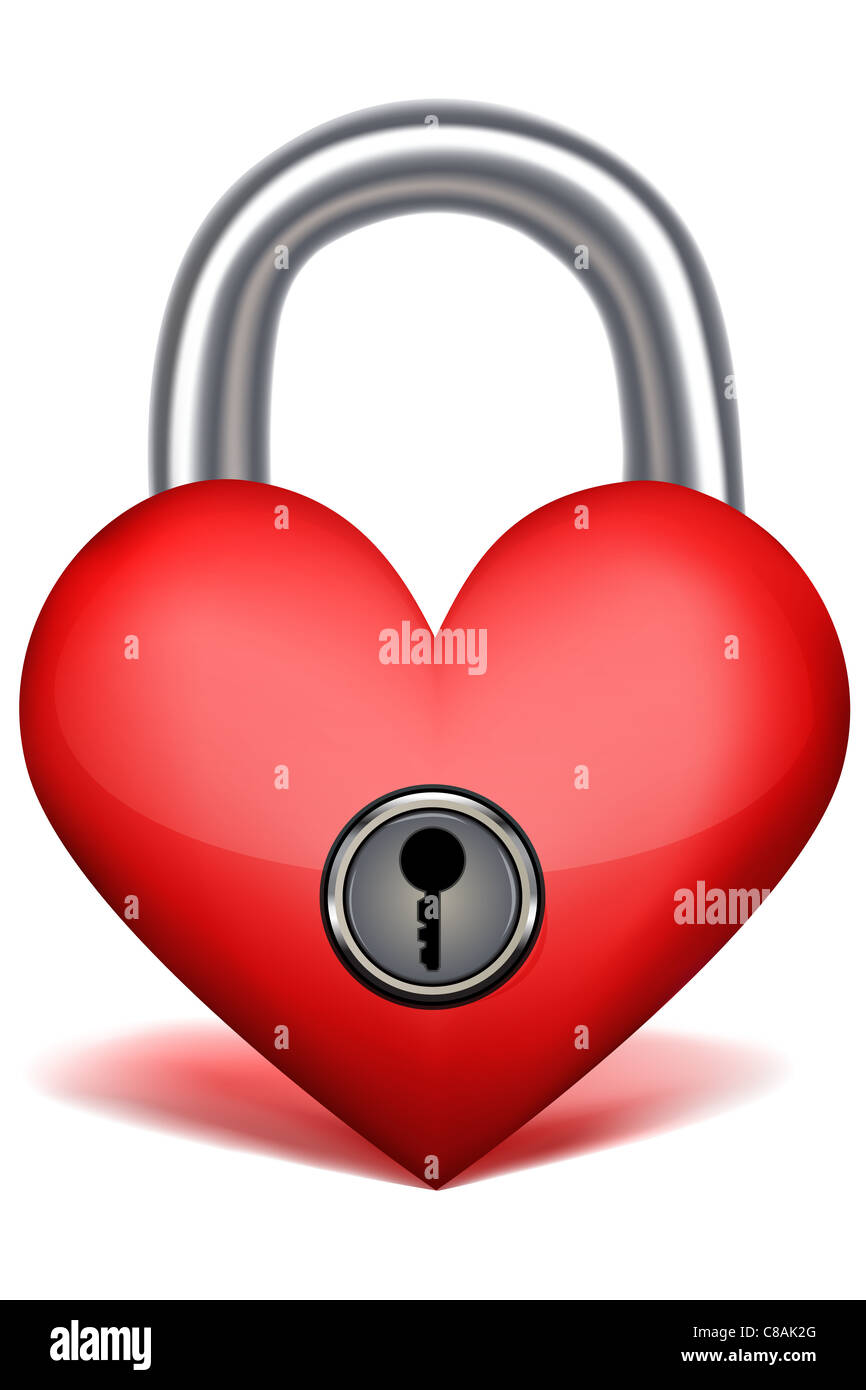 illustration of love lock on isolated background Stock Photo - Alamy