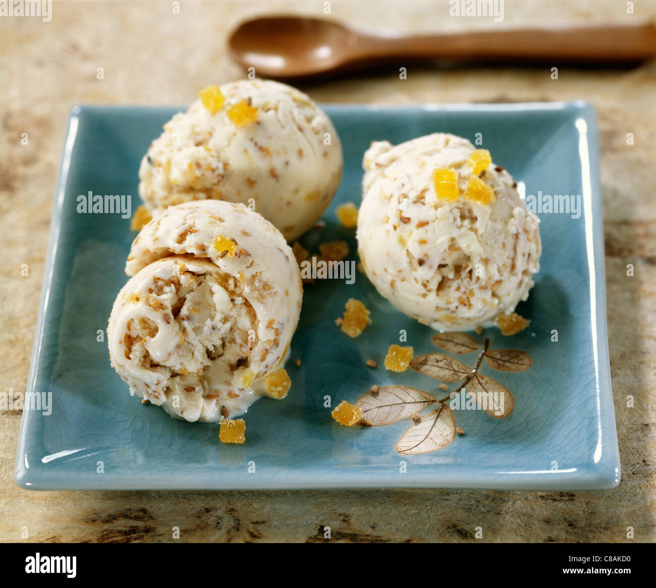 Soya cream and grilled sesame seed ice cream Stock Photo - Alamy