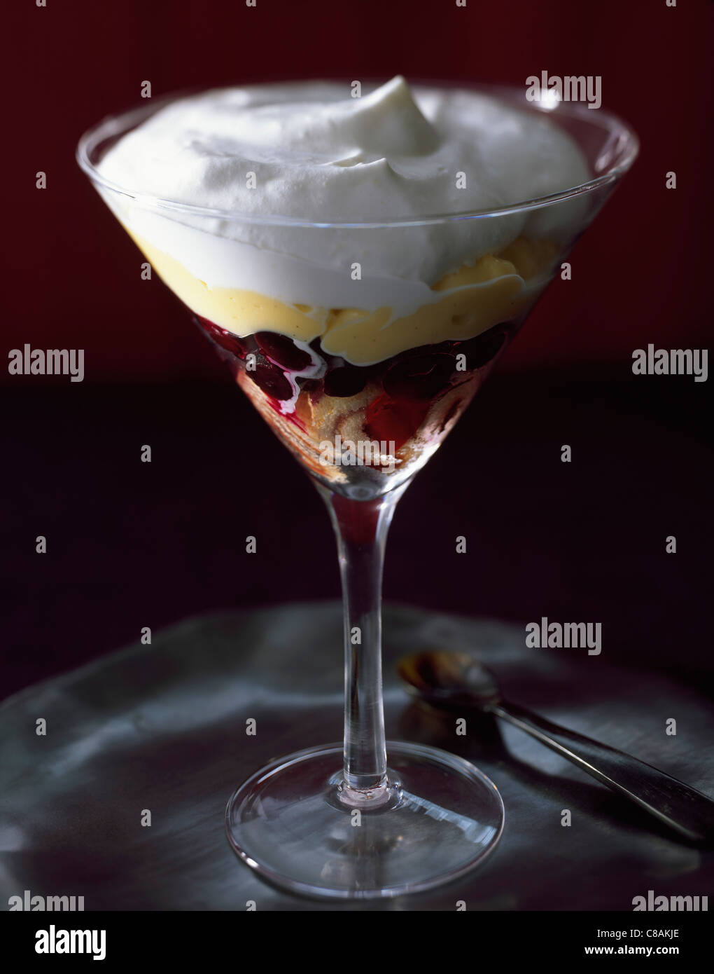 Bilberry and maple syrup trifle Stock Photo - Alamy