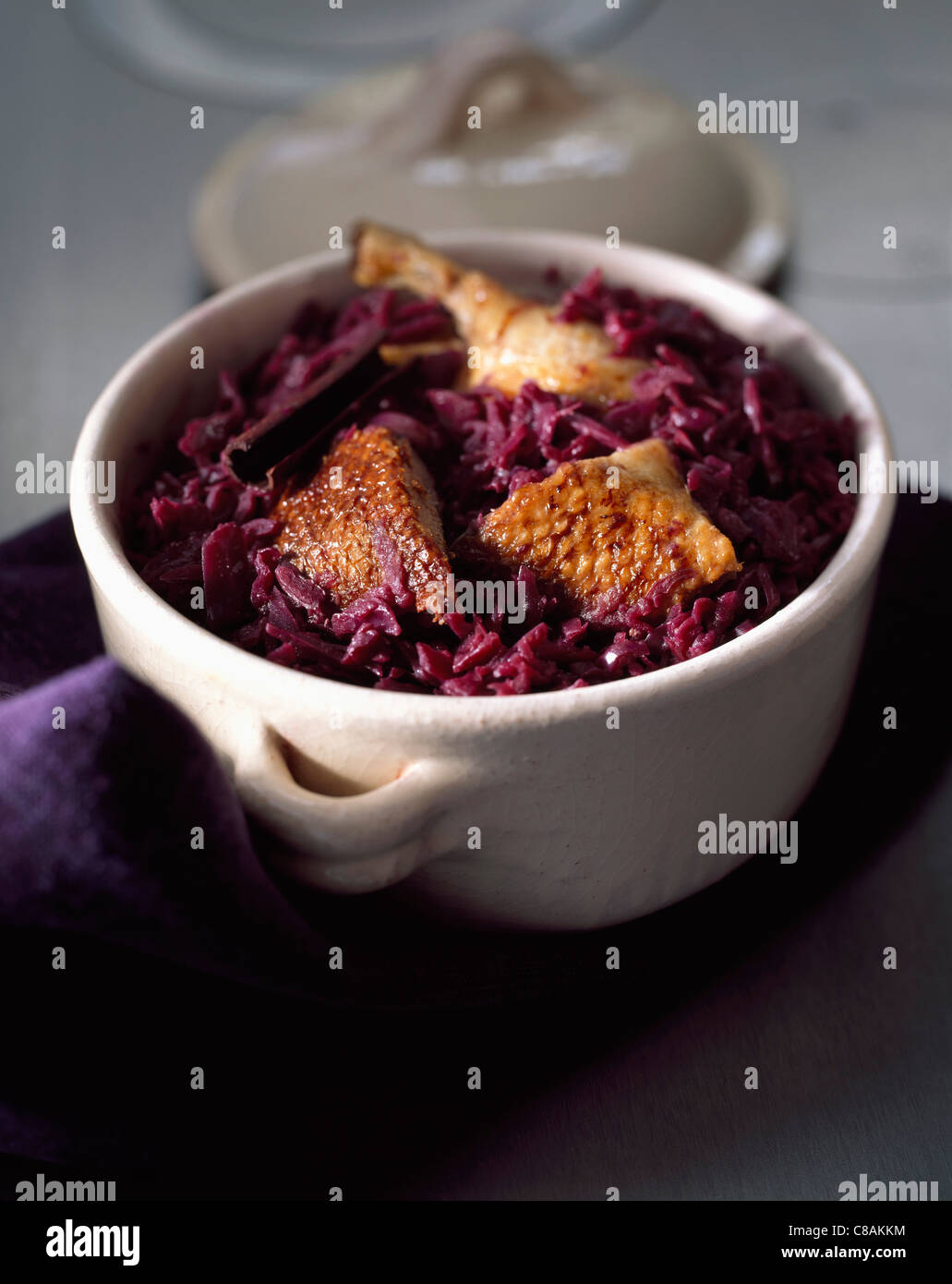 Duck with red cabbage and cinnamon Stock Photo - Alamy