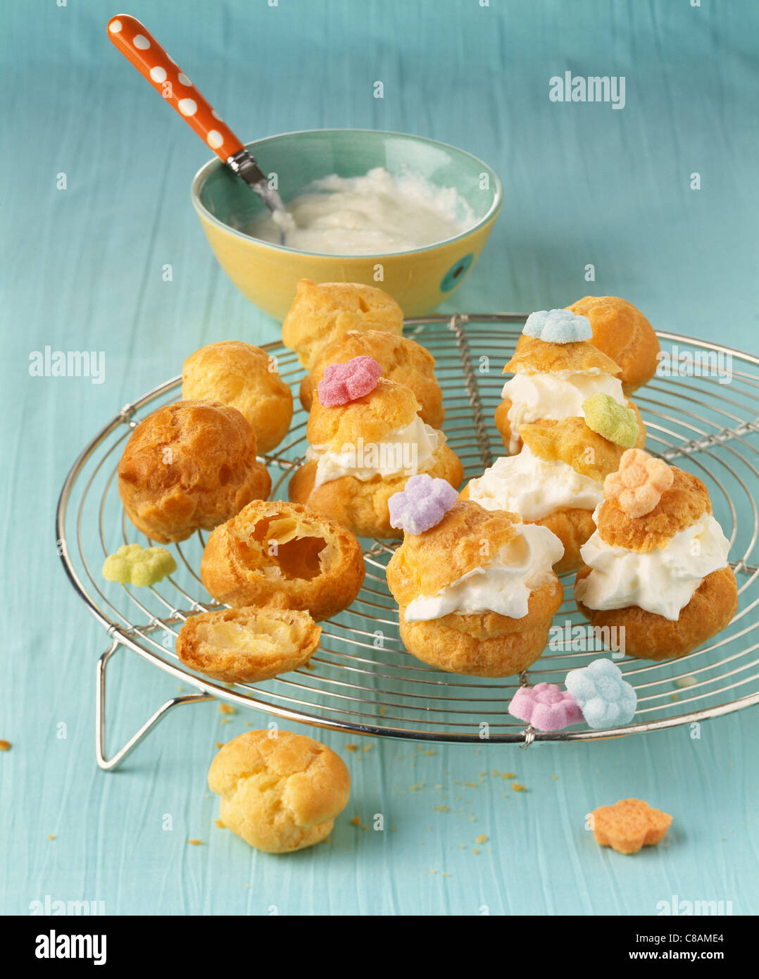 Cream puff blue hi-res stock photography and images - Alamy