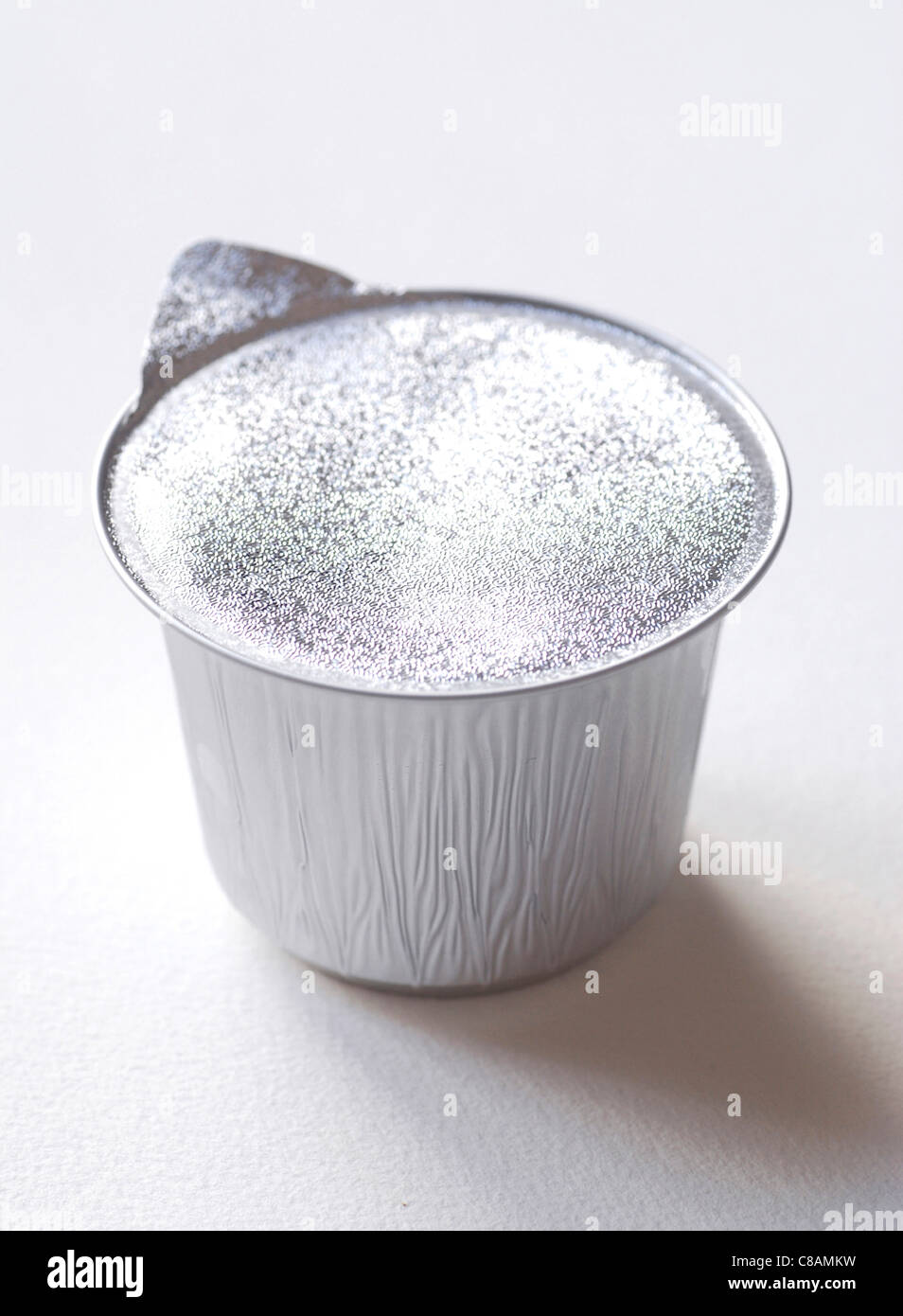 Pot of cream dessert Stock Photo - Alamy