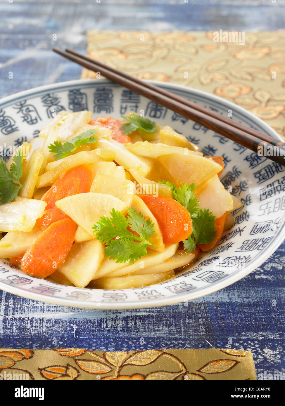 White radish and carrot salad Stock Photo - Alamy