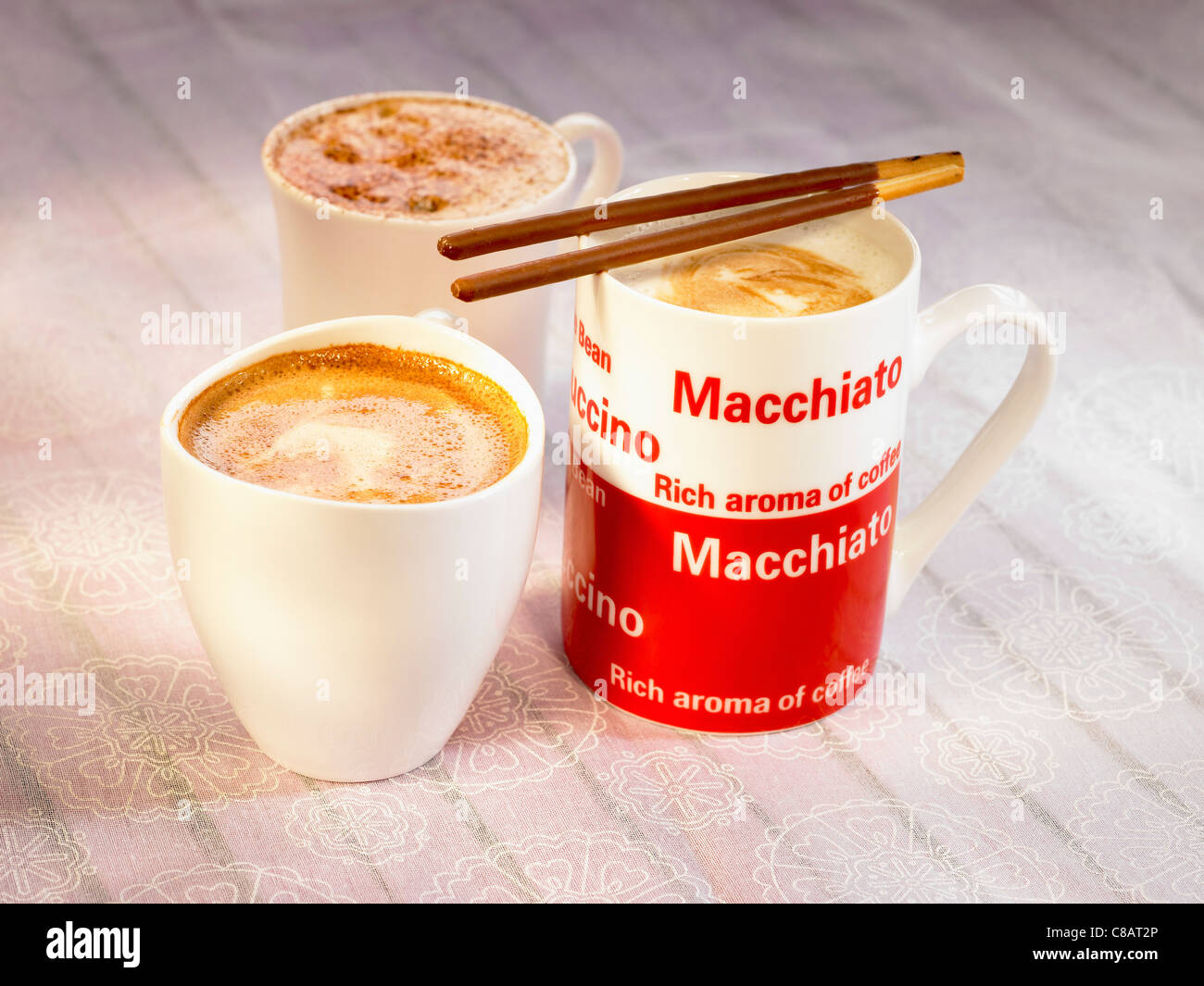 Italian Macchiato coffee Stock Photo - Alamy