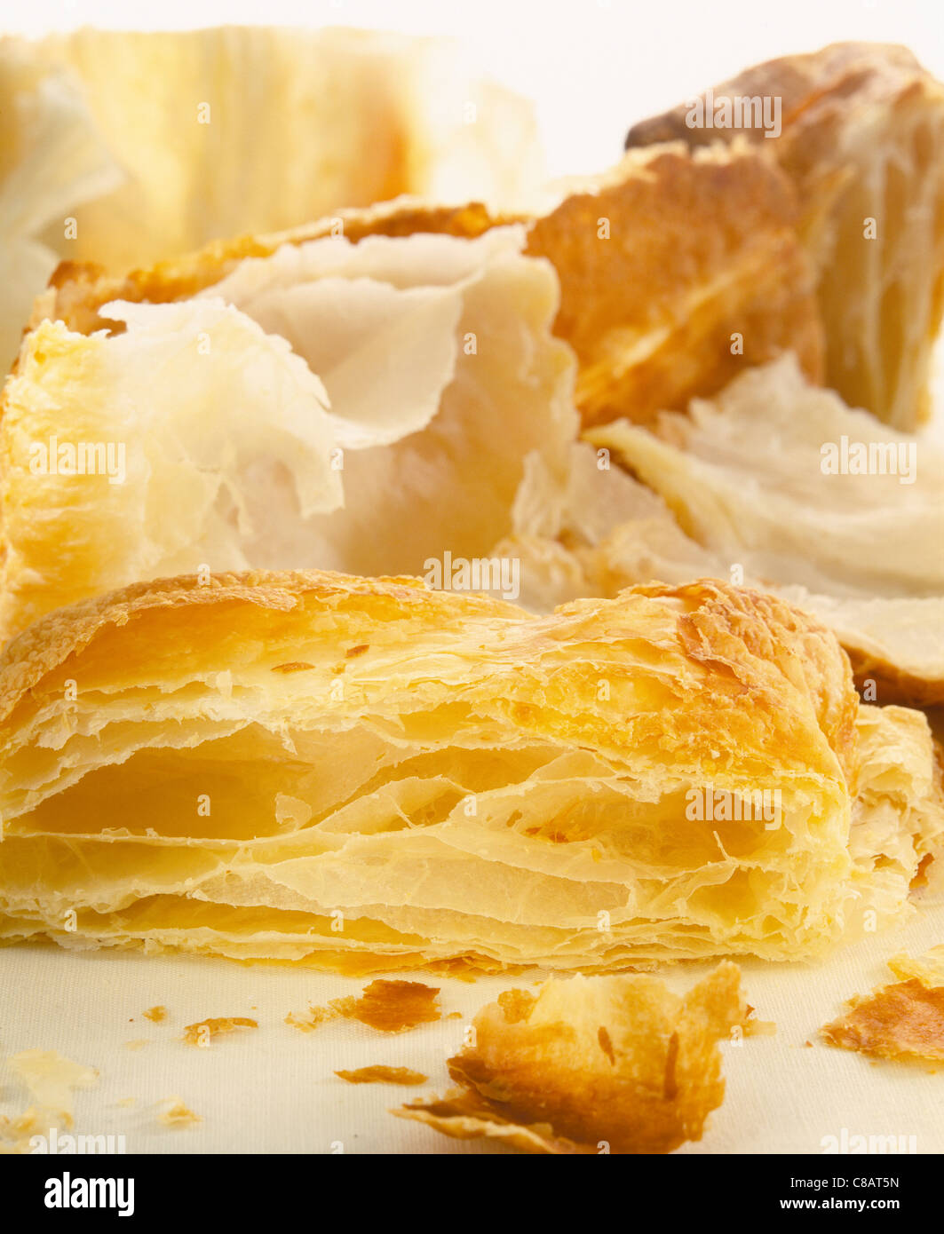 Cooked flaky pastry Stock Photo - Alamy