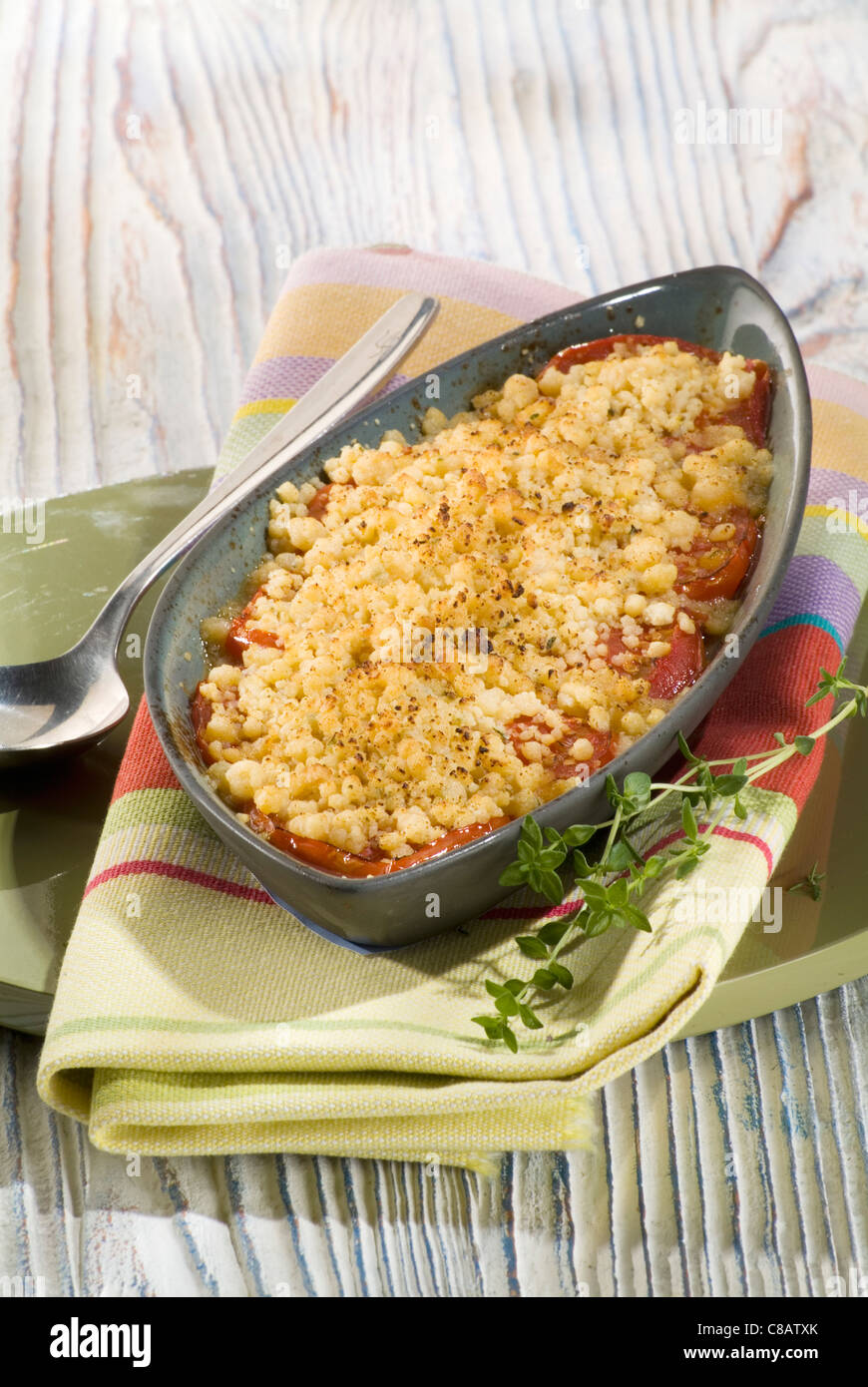 Tomato savoury crumble Stock Photo - Alamy