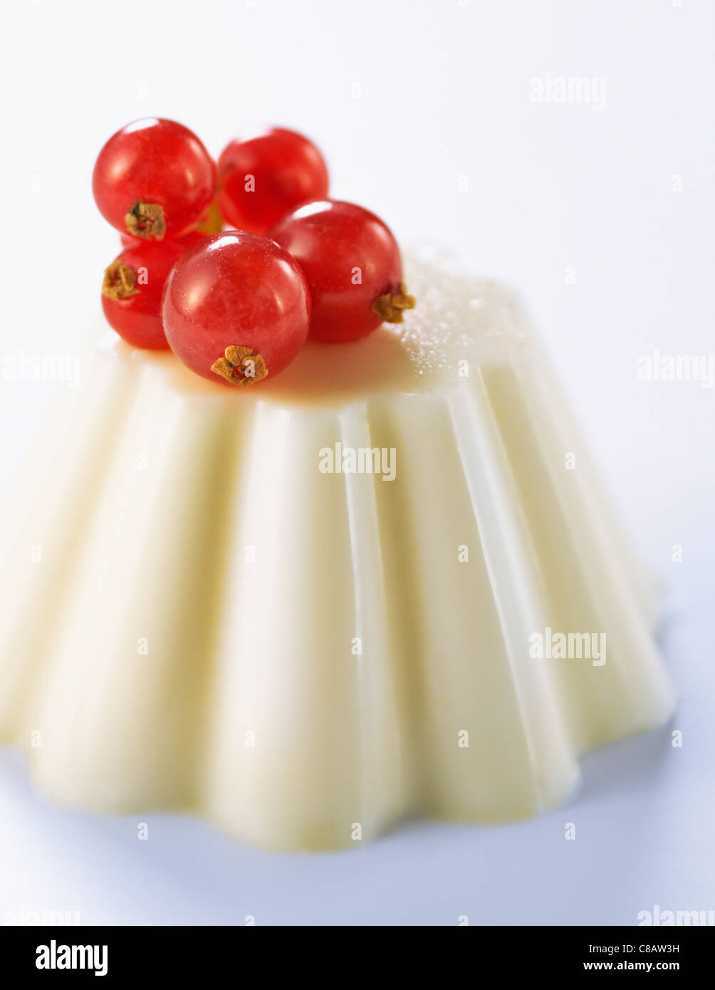 Panacotta with redcurrants Stock Photo - Alamy